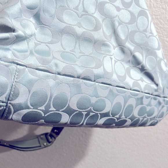 Coach | Bags | Coach Light Blue Signature Ashley Shoulder Bag ...